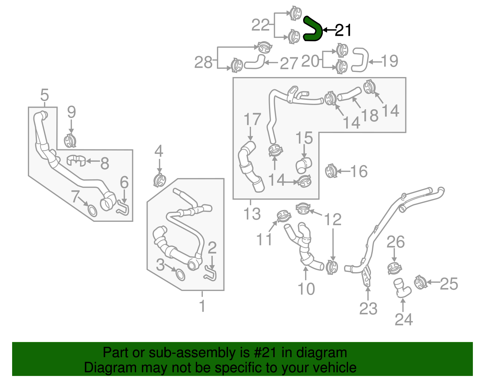04L-121-058-F - Engine Coolant Hose 2015 Volkswagen | Volkswagen ...