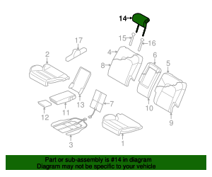 8R0-885-973-C-SG4 - Headrest 2013-2017 Audi | Audi OEM Parts