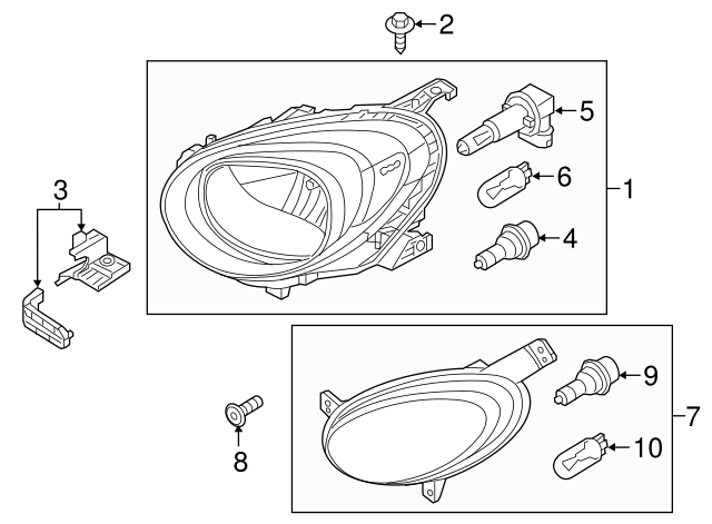 2015-2020 Mopar Headlamp Bulb 68098965AA | TascaParts.com