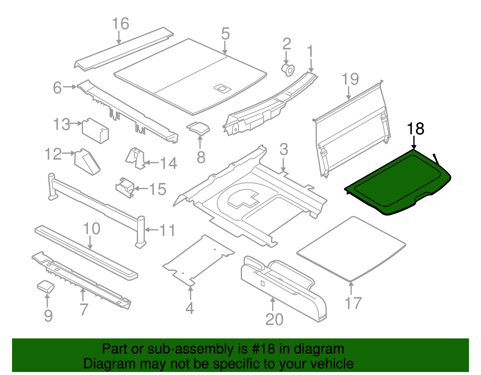95B-867-769-K-OF5 - Luggage Compartment Cover 2015-2024 Porsche Macan ...