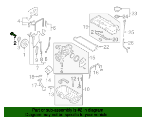 23127-26810 - Crankshaft Pulley Bolt - 2006-2011 Kia | Kia Auto Parts