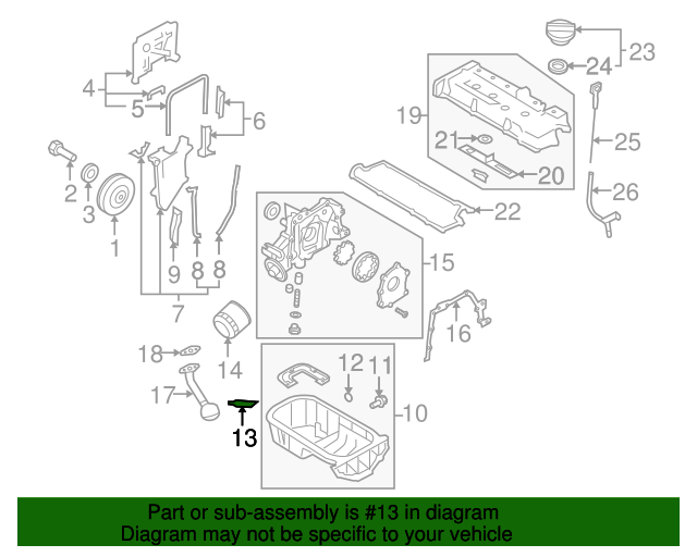1994-2024 Kia Oil Pan Sealer 21451-33A02 | TascaParts.com