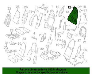 2005-2013 Porsche 911 Seat Back Panel 997-521-303-10-A80 ...