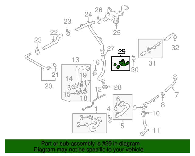 2014-2016 Audi A7 Quattro Elbow 059-121-155-AH | Audi USA Parts