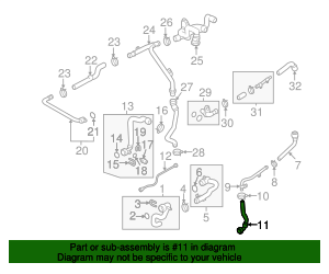 4G0-122-109-A - Engine Coolant Reservoir Hose Clamp 2014-2016 Audi ...
