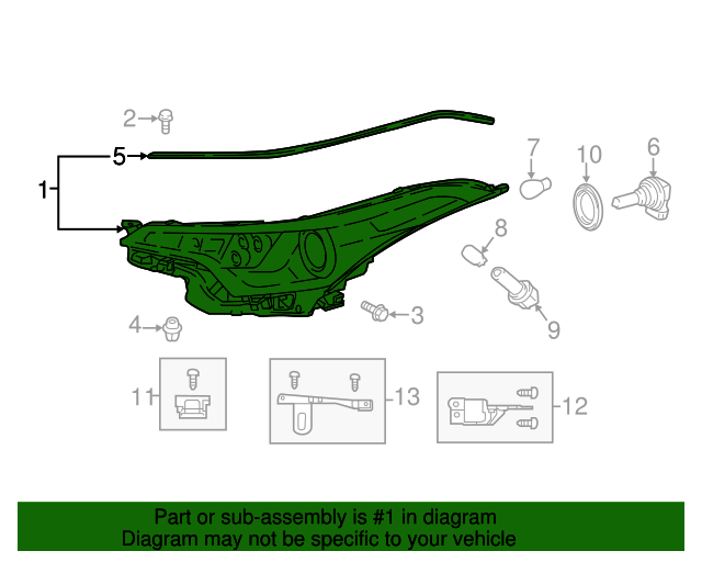 81170-F4041 - Composite Headlamp Left - 2018-2019 Toyota C-HR | OEM ...