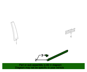 75303-S04-A11ZM - Body Side Molding 1999-2000 Honda Civic | Honda Parts ...