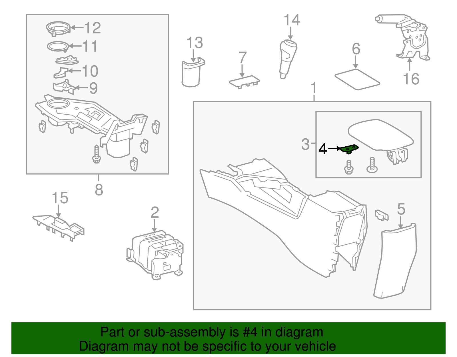 2013-2020 Toyota Center Console Latch 58908-0R030 | OEM Parts Online