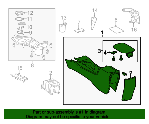 58901-0R040-C0 - Console Assembly - 2013-2015 Toyota RAV4 | OEM Genuine ...