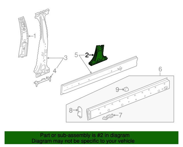 22906830 GM Driver Side Center Pillar Inner Lower Panel | GM Parts Store