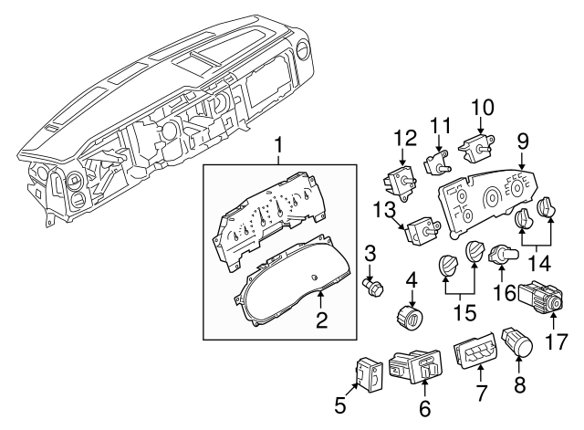 2005-2014 Ford Dash Control Unit 5C2Z-19980-AA | QuirkParts