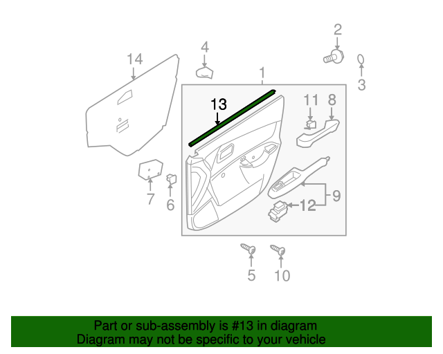 2006-2011 Hyundai Accent Belt Weather-Strip 82331-1E000 | QuirkParts
