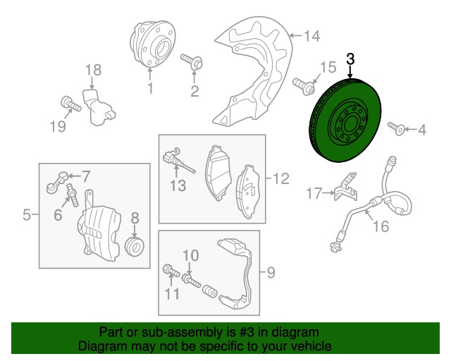 2006-2023 Audi Rotor 5Q0-615-301-F | Genuine Audi Parts