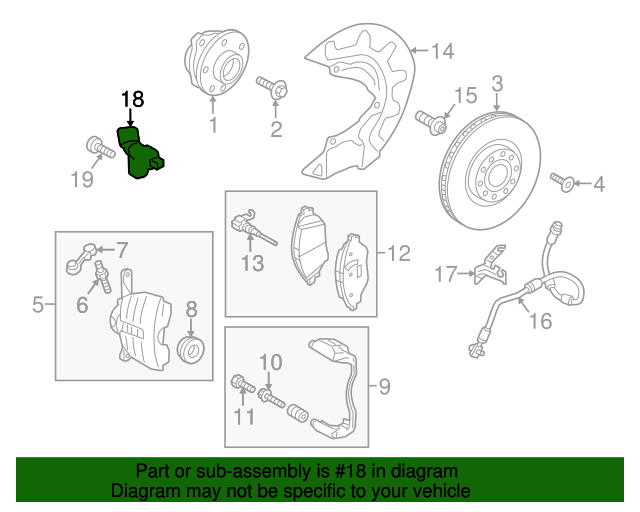 WHT-003-860-B - Front Speed Sensor 2015-2023 Audi | Audi OEM Parts