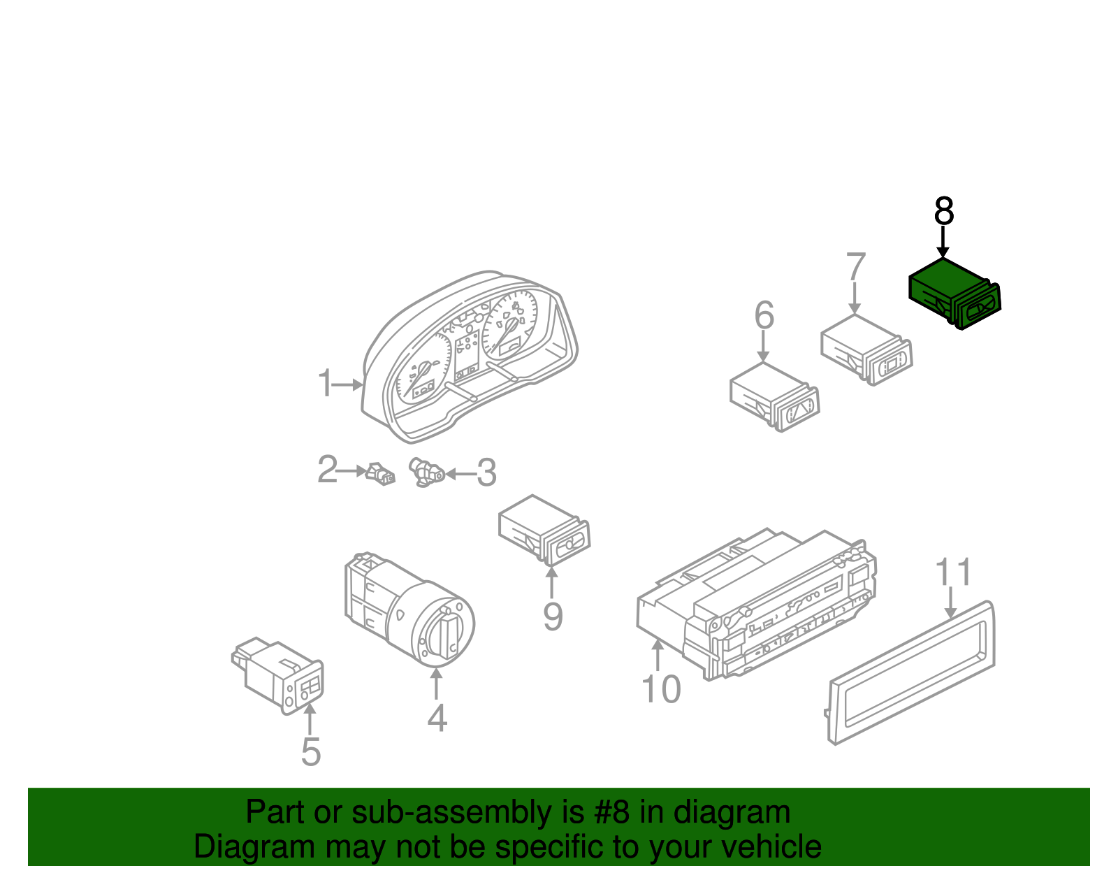 1J0-963-564-B-01C - Seat Heat Switch 1999-2007 Volkswagen | Volkswagen ...