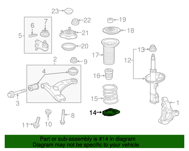 48158-12040 - Coil Spring Insulator (Left, Right, Front, Lower) - 2008 ...
