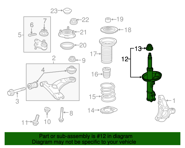 48510-80542 - Suspension Strut 2010-2015 Toyota Prius | AutoNationParts.com