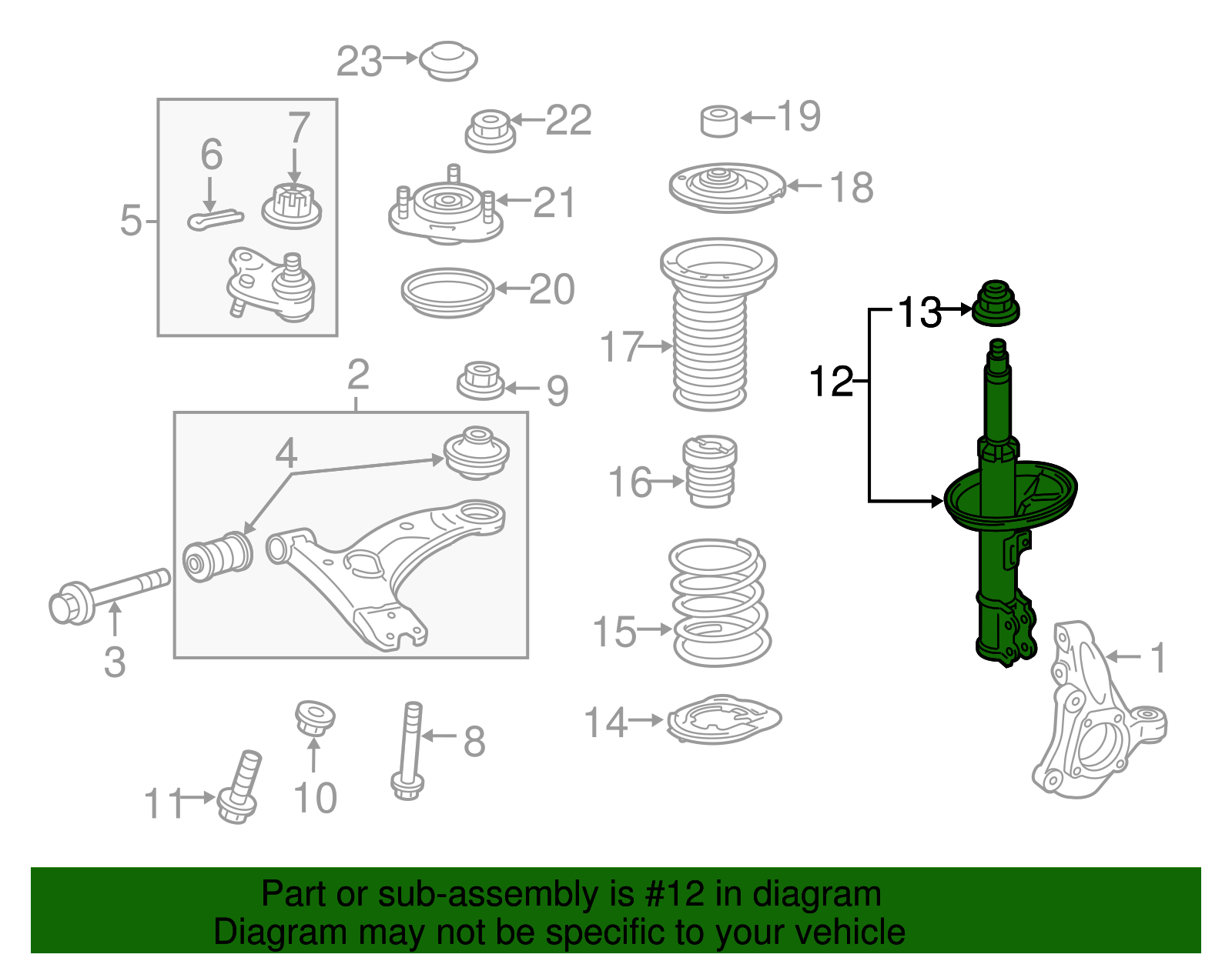 2012-2015 Toyota Prius Strut 48520-80293 | Autocentro Toyota