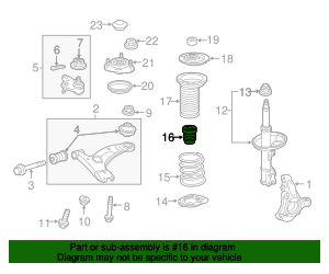 48331-21030 - Suspension Strut Bumper (Left, Right, Front) 2010-2017 ...