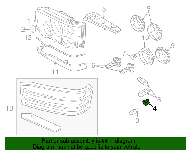Genuine OEM Headlamp Assembly Clip Part# XZP000010 Fits 2003-2004 Land ...