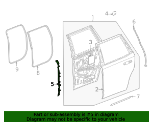 2021-2023 GM Rear Driver Side Door Front Auxiliary Weatherstrip ...