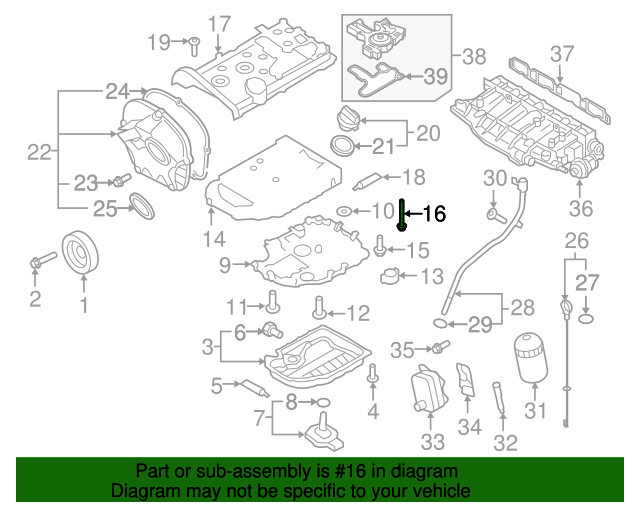 N-910-506-01 - Upper Oil Pan Bolt 2007-2018 Audi | Audi OEM Parts