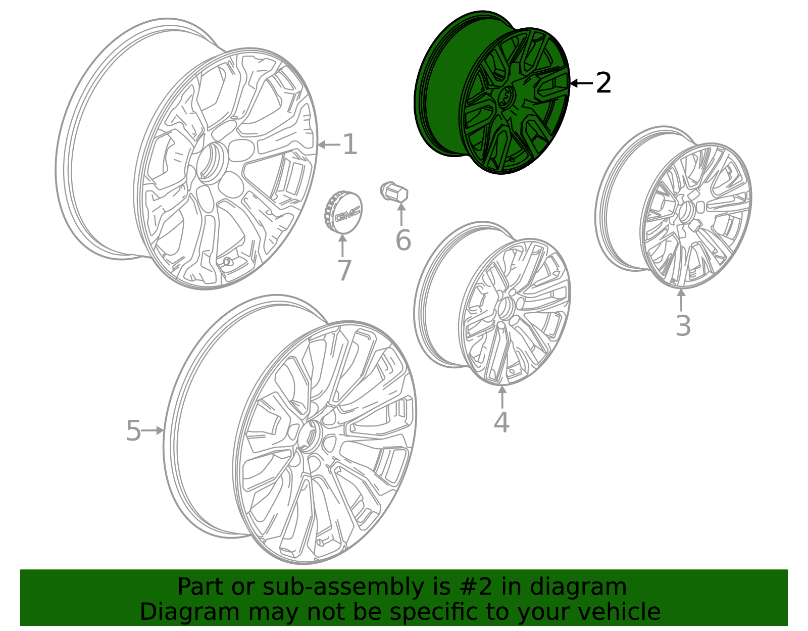 2019-2024 GMC Wheel, Alloy 23376228 GM | GMPartsDirect.com