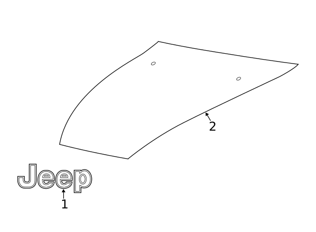 2019-2021 Jeep Cherokee Hood Graphic 82215745 | Mopar Estores