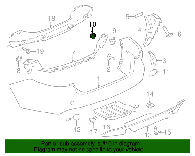 Jaguar OEM Center Support Nut Part# J9C10516 | OEM Vehicle Parts