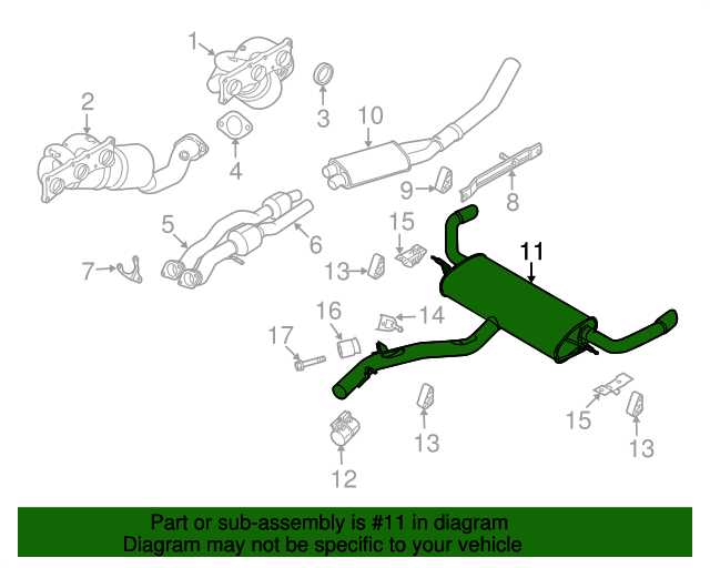18307584358 - 2007-2010 BMW X5 Muffler W/Tailpipe (18-30-7-584-358 ...