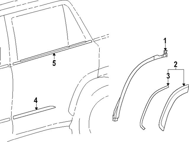 2023-2024 Toyota Sequoia Outer Molding 75062-0C040 | OEM Parts Online