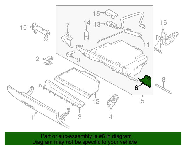 2010-2018 Volvo Glove Box Retainer - Passenger Side (RH) 31271572 ...