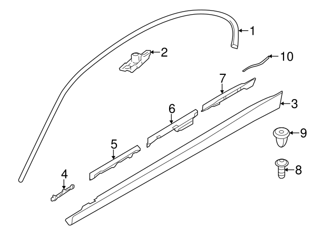 2014-2019 BMW Roof Panel Reveal Molding 51-35-7-263-235 ...