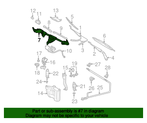 203-820-07-12 - Windshield Wiper Linkage 2002-2007 Mercedes-Benz ...