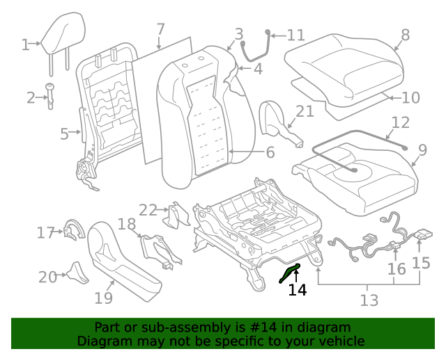 2019-2023 Subaru Forester Seat Adjuster Cover 64115FL350VH | Subaru ...