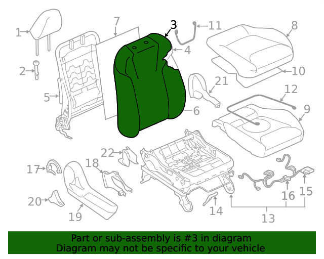 2022-2023 Subaru Forester Seat Back Cover 64150SJ341VH | OEM Parts Online