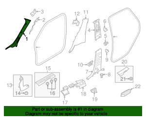 Genuine Windshield Pillar Trim for 2012-2019 Land Rover Range Rover ...