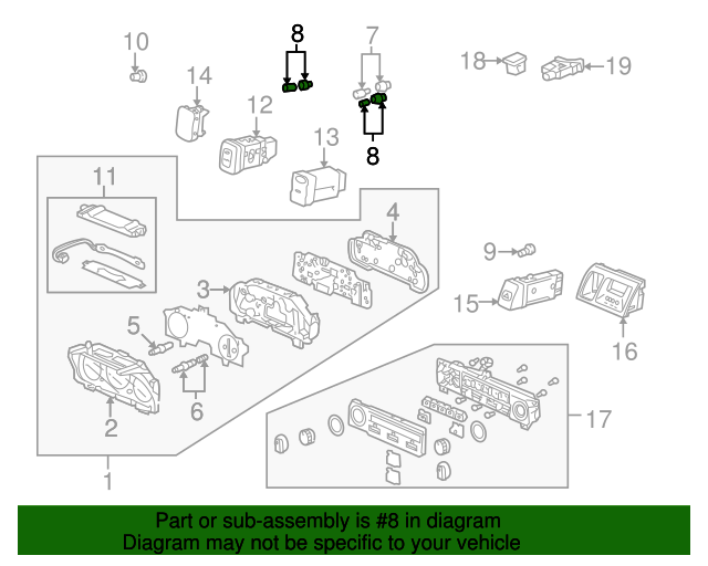 1998-2006 Honda Socket Assembly, Bulb (14V 1.26W) 78181-S84-A02 ...