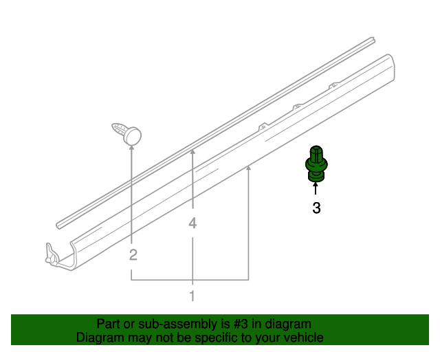 09409-11304 - Rocker Panel Molding Clip - 2007-2013 Suzuki SX4 | World ...