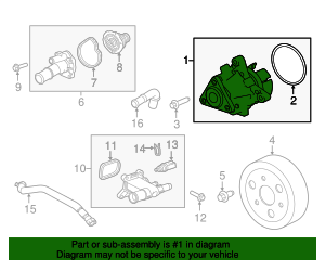 2013-2017 Jaguar Water Pump Assembly JDE38893 | Jaguar Paramus Parts