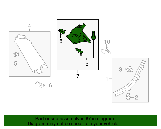8R0-867-245-M-DX6 - Body D-Pillar Trim Panel 2013-2017 Audi ...