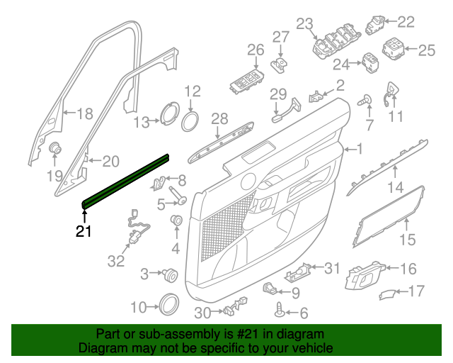 Genuine OEM Belt Weather-Strip Part# LR102567 Fits 2017-2023 Land Rover ...