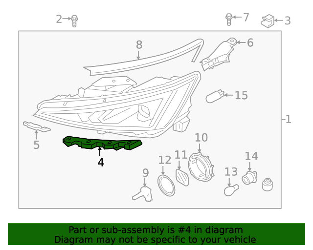 2019-2020 Hyundai Elantra Headlamp Assembly Lower Bracket 92151-F2500 ...