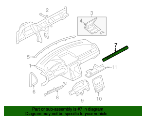 2005-2007 Mercury Montego Molding 5G1Z-54046A62-BAC | TascaParts.com