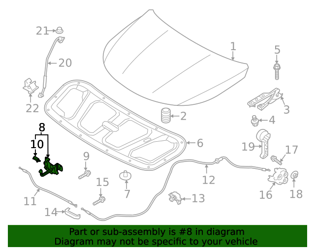 2021-2023 Kia Sorento Latch 81130-R5000 | TascaParts.com