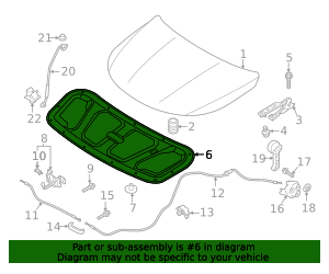 81125-R5000 - Hood Insulation Pad 2021-2022 Kia Sorento | Kia.Parts Store