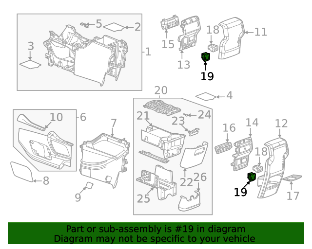 2020-2023 GMC Acadia Jet Black Accessory Power Receptacle 23251093 ...