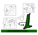 Black Driver Side Center Pillar Lower Trim Panel 84564405 ...