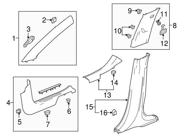 2018-2022 GMC Terrain Lower Center Pillar Trim 84314875 | GM Parts Center
