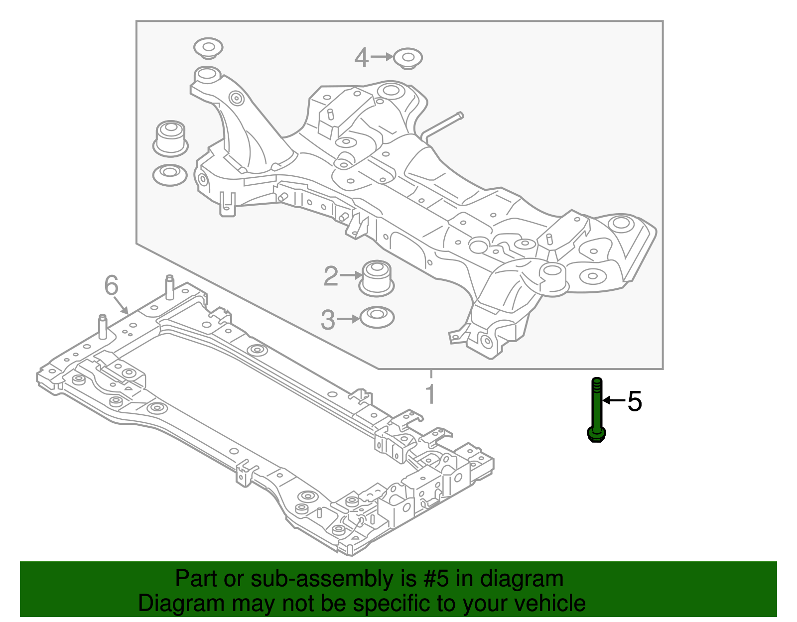 2014-2019 Kia | Engine Cradle Mount Bolt | 62617-A4000 | Kia Auto Parts
